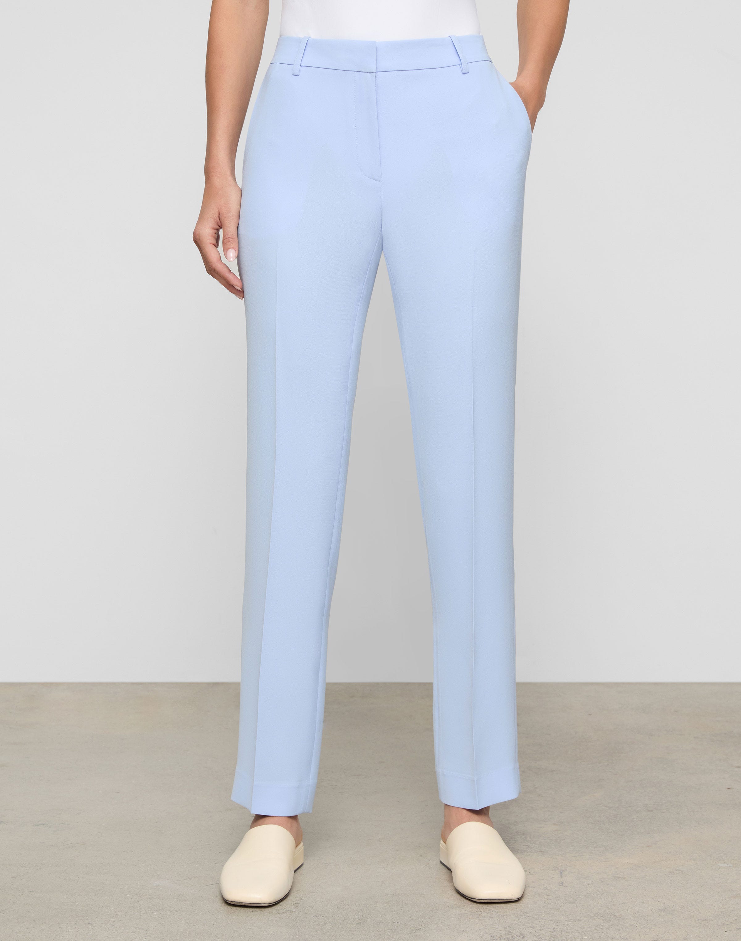 LAFAYETTE 148 NEW YORK Petite Crepe Straight Leg Ankle Pants